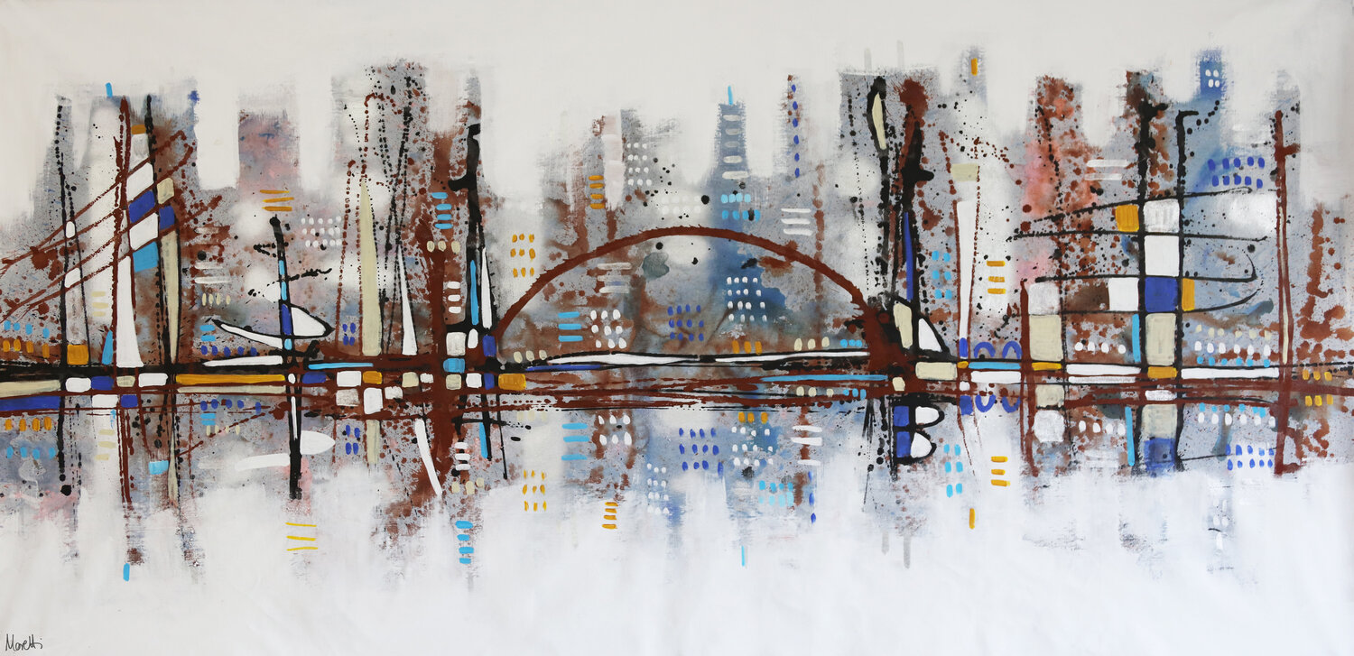 Silver city by Maria Moretti (2023) : Painting Acrylic, Oil on Canvas ...