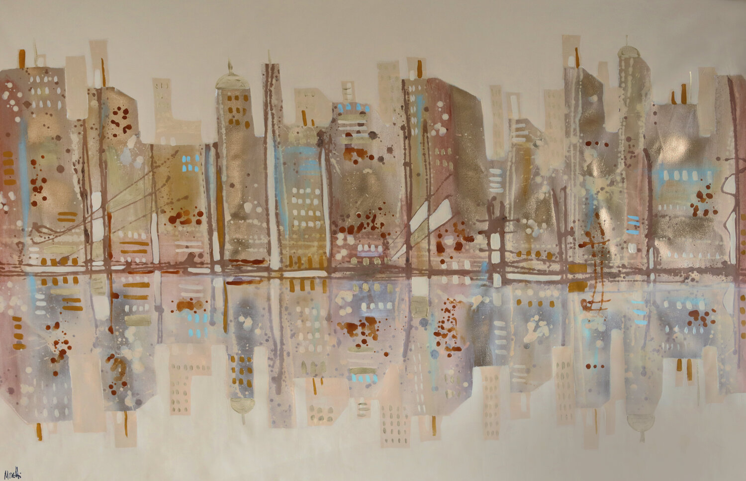 Beige City by Maria Moretti (2024) : Painting Oil on Canvas - Singulart