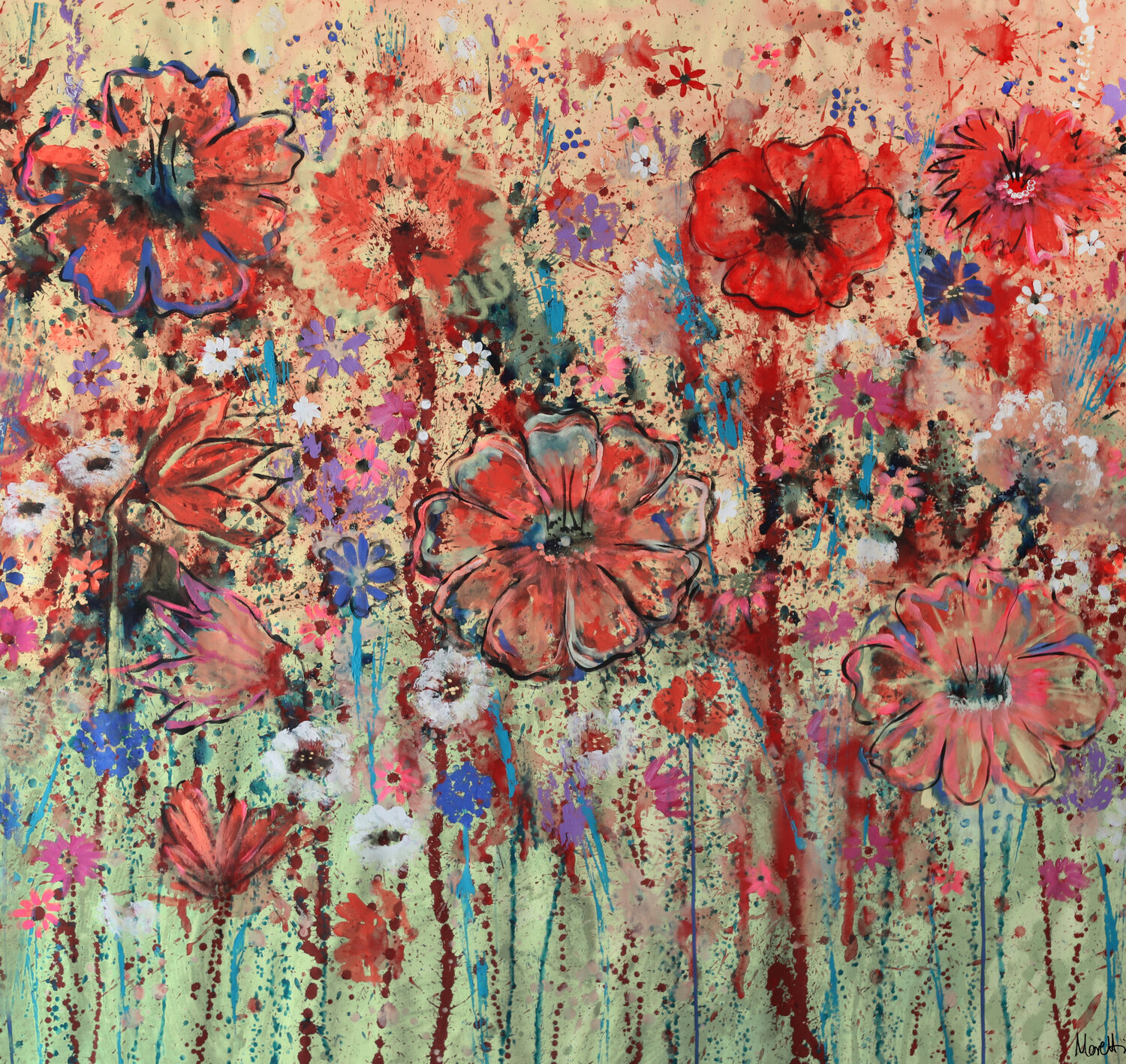Shabby flowers by Maria Moretti (2024) : Painting Oil on Canvas - Singulart