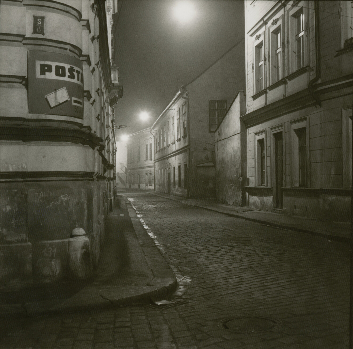 Vintage Prague - Post Office Ostrovni, unique original silver gelatin ...