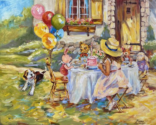 Piglet's Birthday Party by Diana Malivani (2026) : Painting Oil on ...