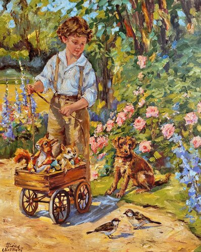 Dans le jardin ensoleillé by Diana Malivani (2026) : Painting Oil on ...