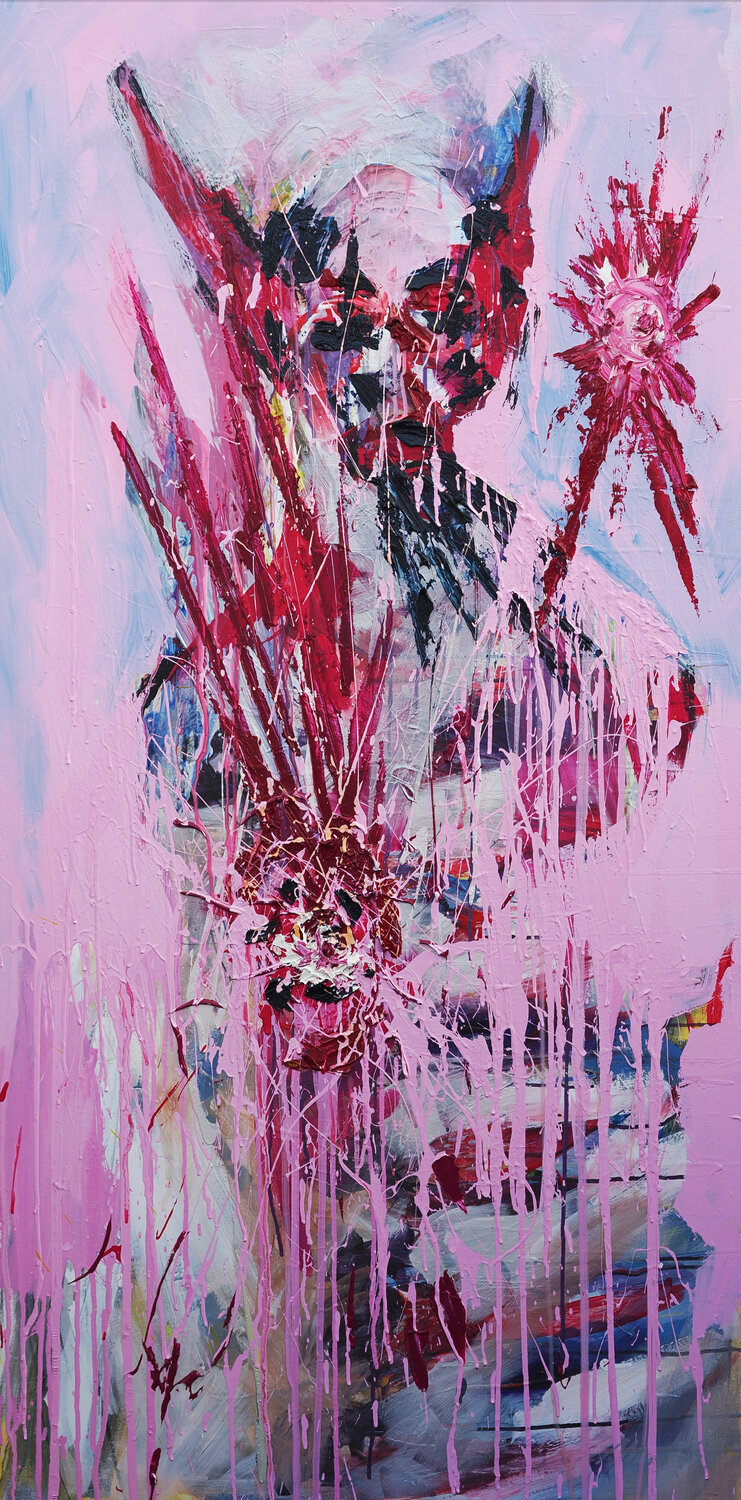 Corazón demoniaco de Jesús by Ian Mont (2025) : Painting Acrylic, Oil on Canvas - Singulart