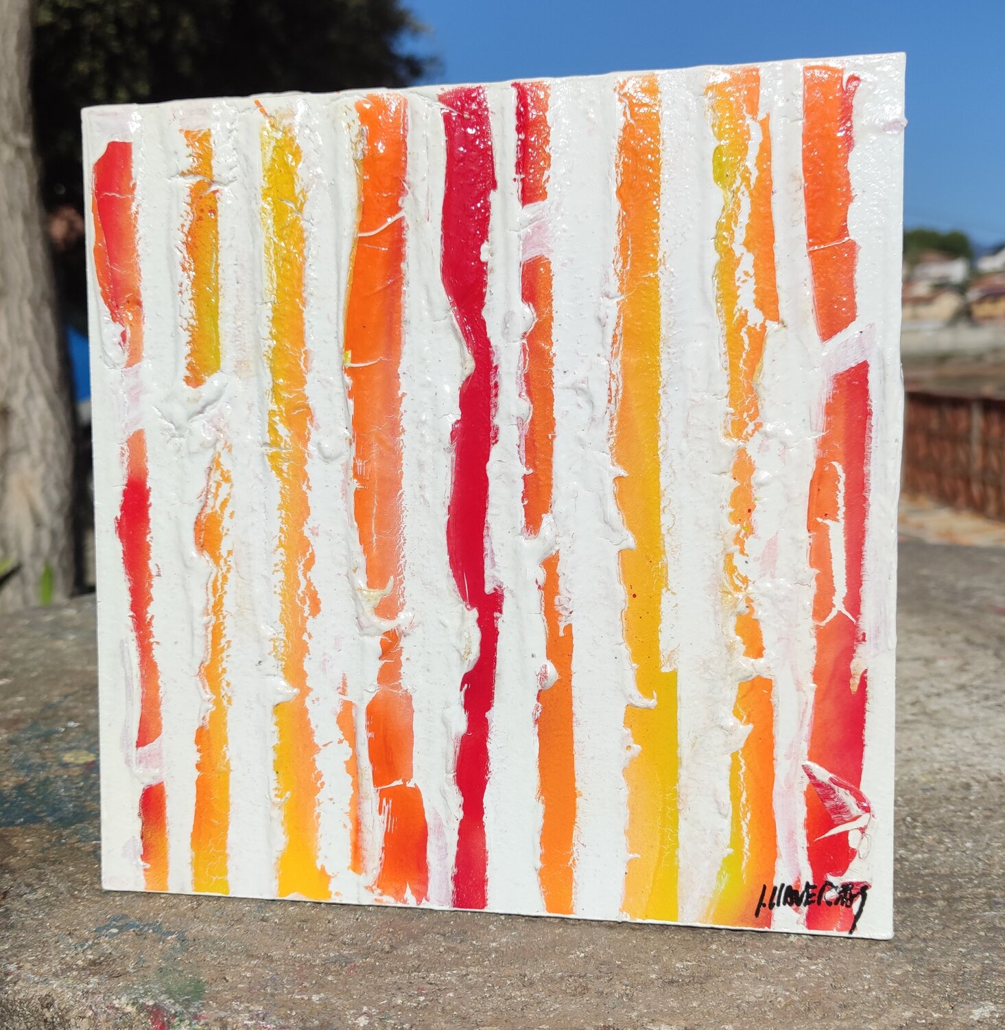 Primavera texture s von Joan Llaverias (2016): Malerei Acryl auf Holz - Singulart