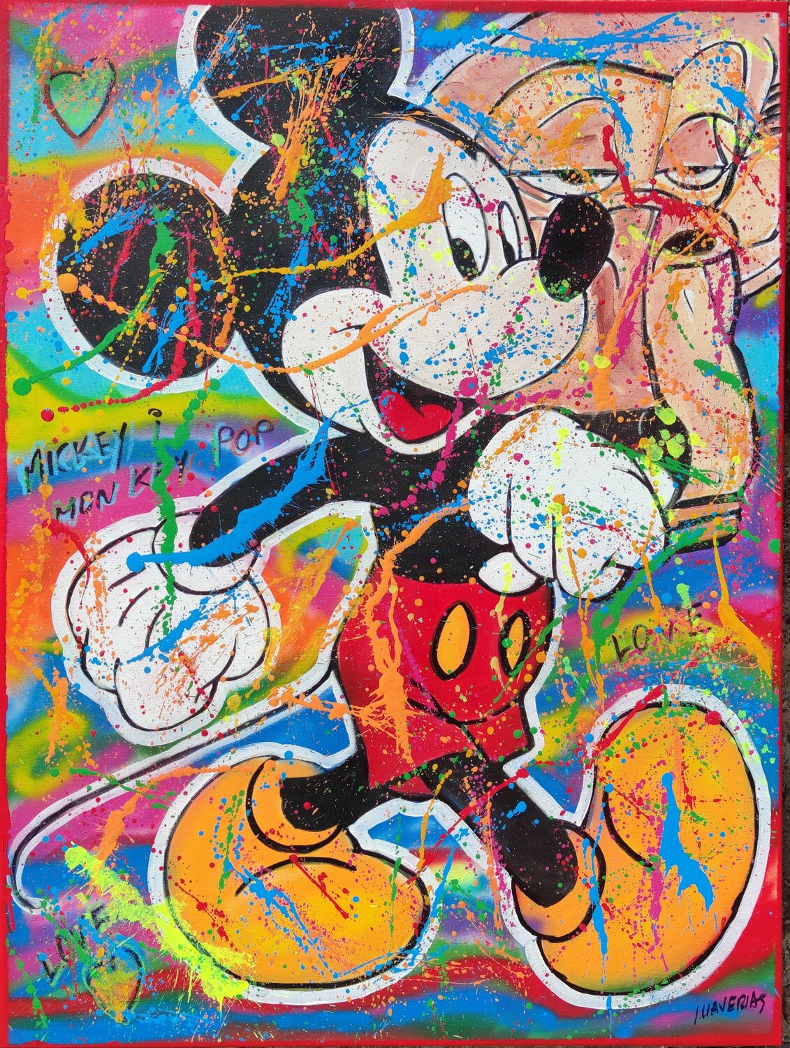 Mickey y su amigo mono nft by Joan Llaverias (2022) : Painting Acrylic ...