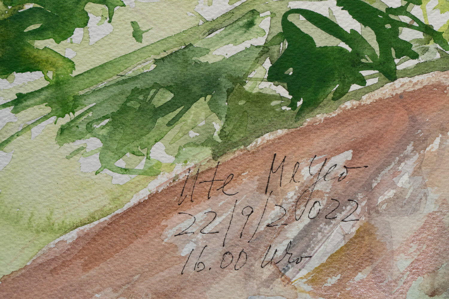 Einen Kaffee im Garten genießen by Ute Meyer (2022) : Painting ...