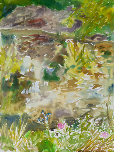 Einen Kaffee im Garten genießen by Ute Meyer (2022) : Painting ...