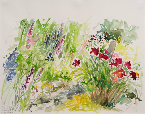 Einen Kaffee im Garten genießen by Ute Meyer (2022) : Painting ...