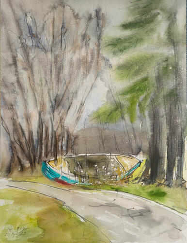 Das vergessene Boot by Ute Meyer (2023) : Painting Watercolor, Ink on ...