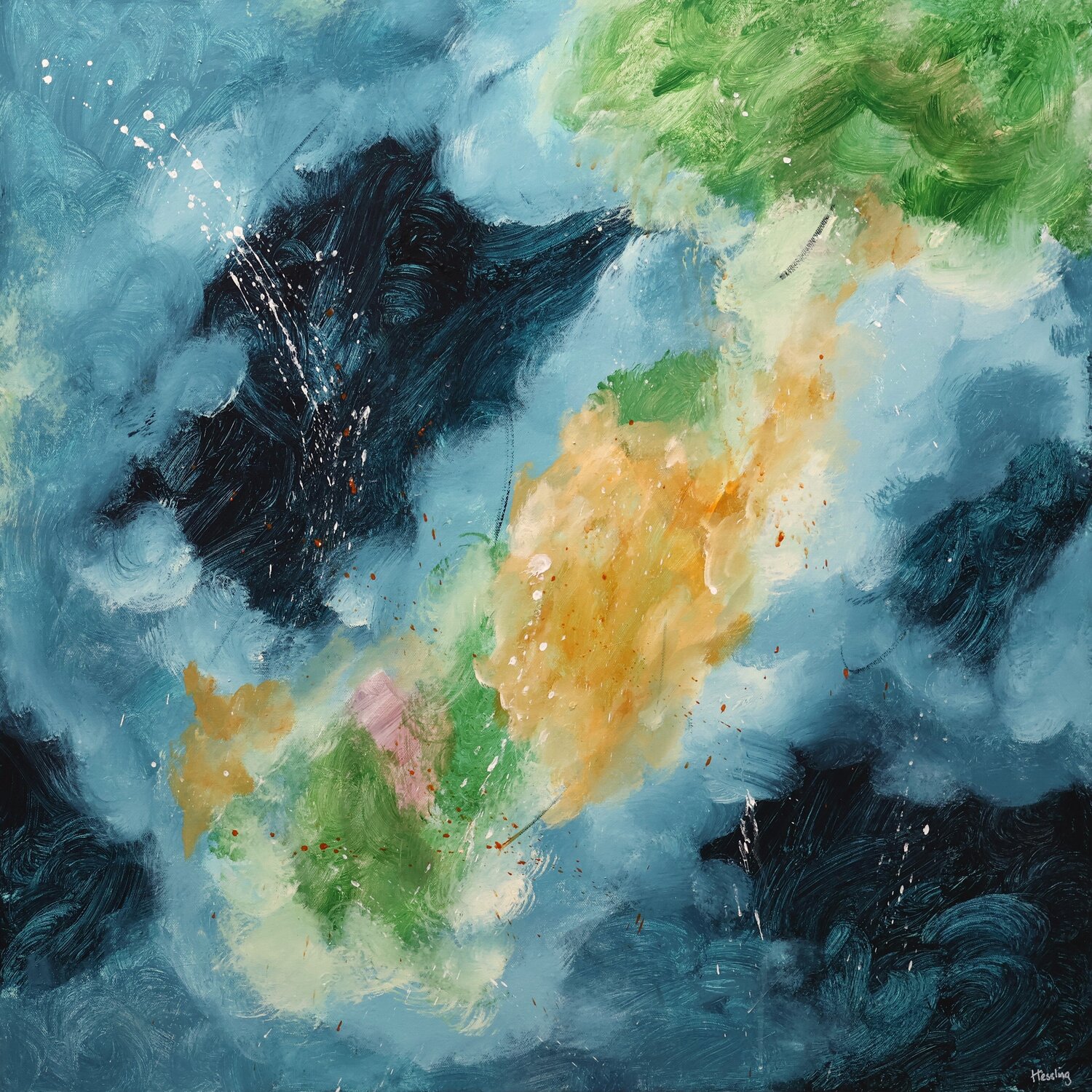 Stellar Drift de Kate Hessling (2025): Pintura Acrílico en Lienzo ...