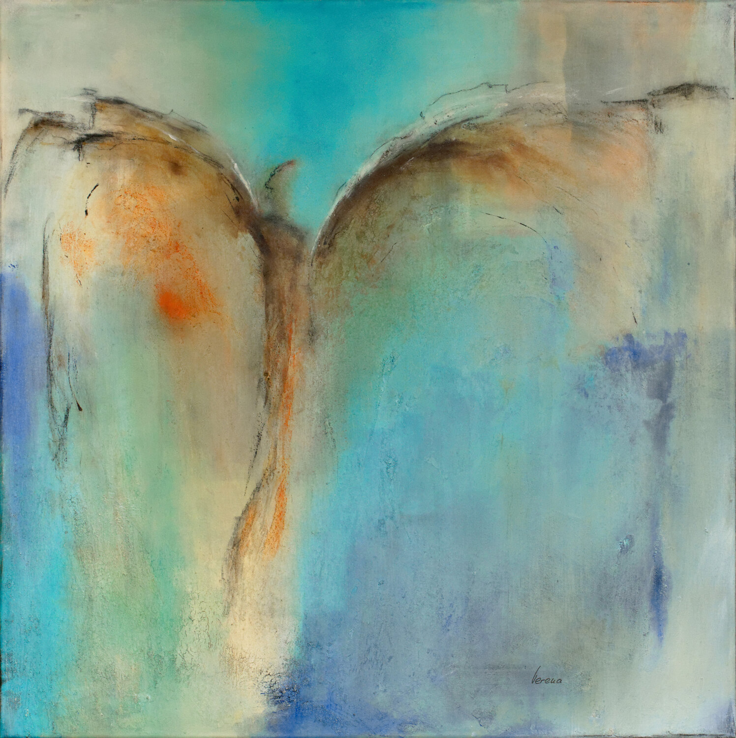 angela door Verena Dill (2016) : Schilderij Acryl, Houtskool op Canvas ...