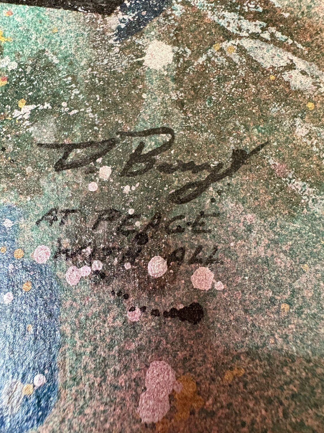 At Peace with All von Denis Barry (2023): Werk auf Papier Lack ...