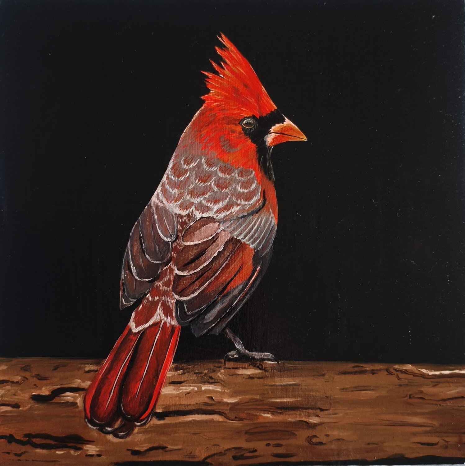 Silent Flame de Anna Shkarban (2022): Pintura Acrílico, Laca en Cartón ...