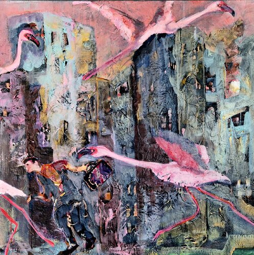 Rushing Home de Alison Lombard (Ally Hall Art) (2025): Pintura Acrílico ...