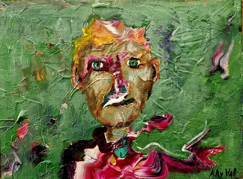 Milkstache di Alison Lombard (Ally Hall Art) (2025): Pittura a Acrilico ...