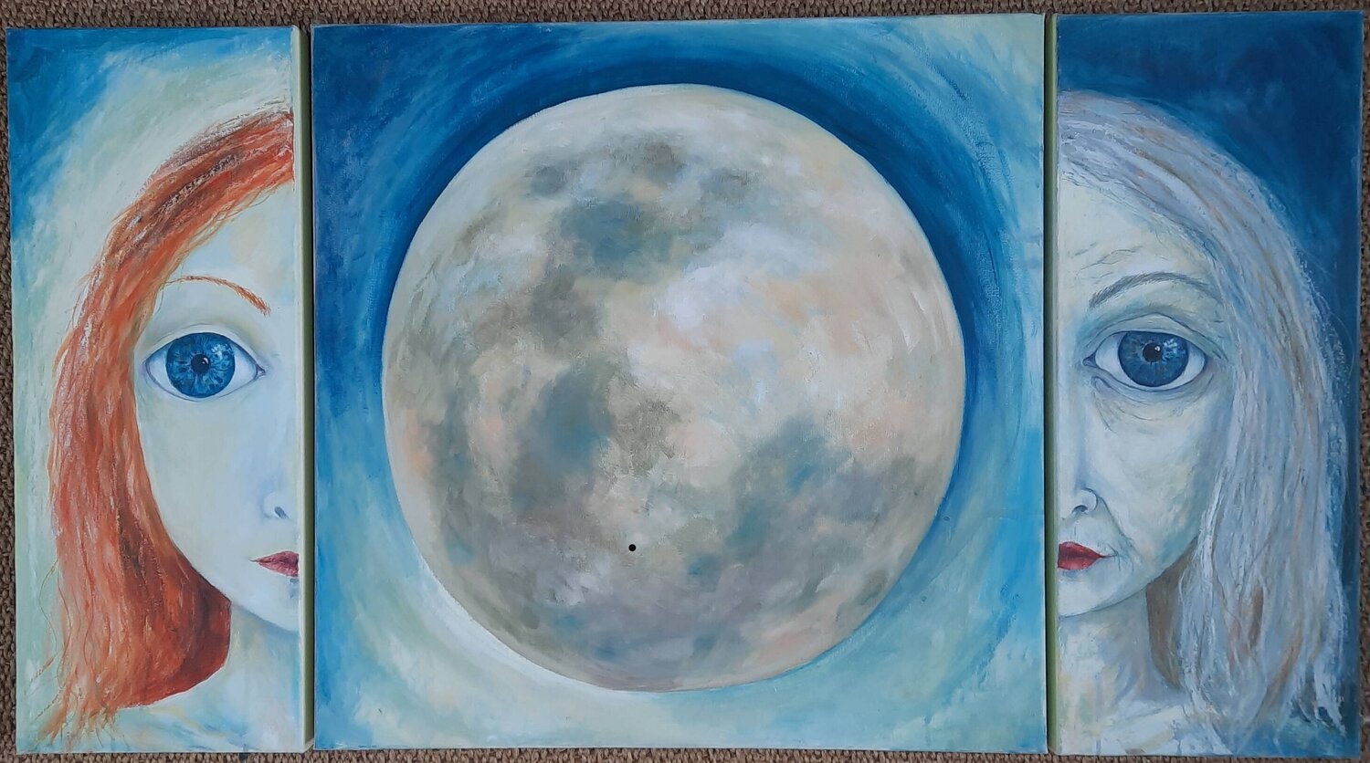 Many moons III (tryptych) by Lynn Bennett-Mackenzie (2023) : Painting ...