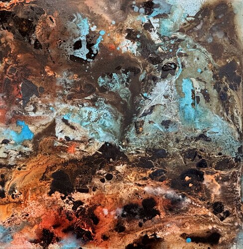 Urknall von Tanja Schnabl (2025): Malerei Acryl, Lack auf Leinwand ...