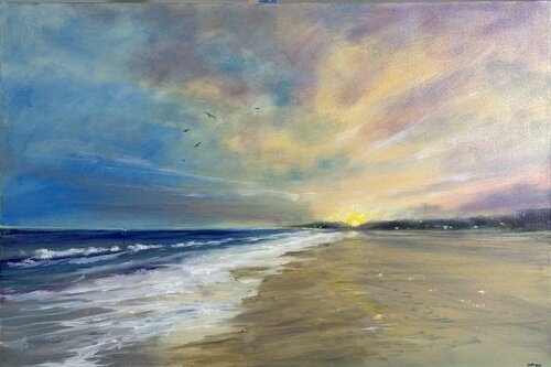 Golden Hour at Hilton Head Island von Frank Gorman (2025): Malerei Öl ...