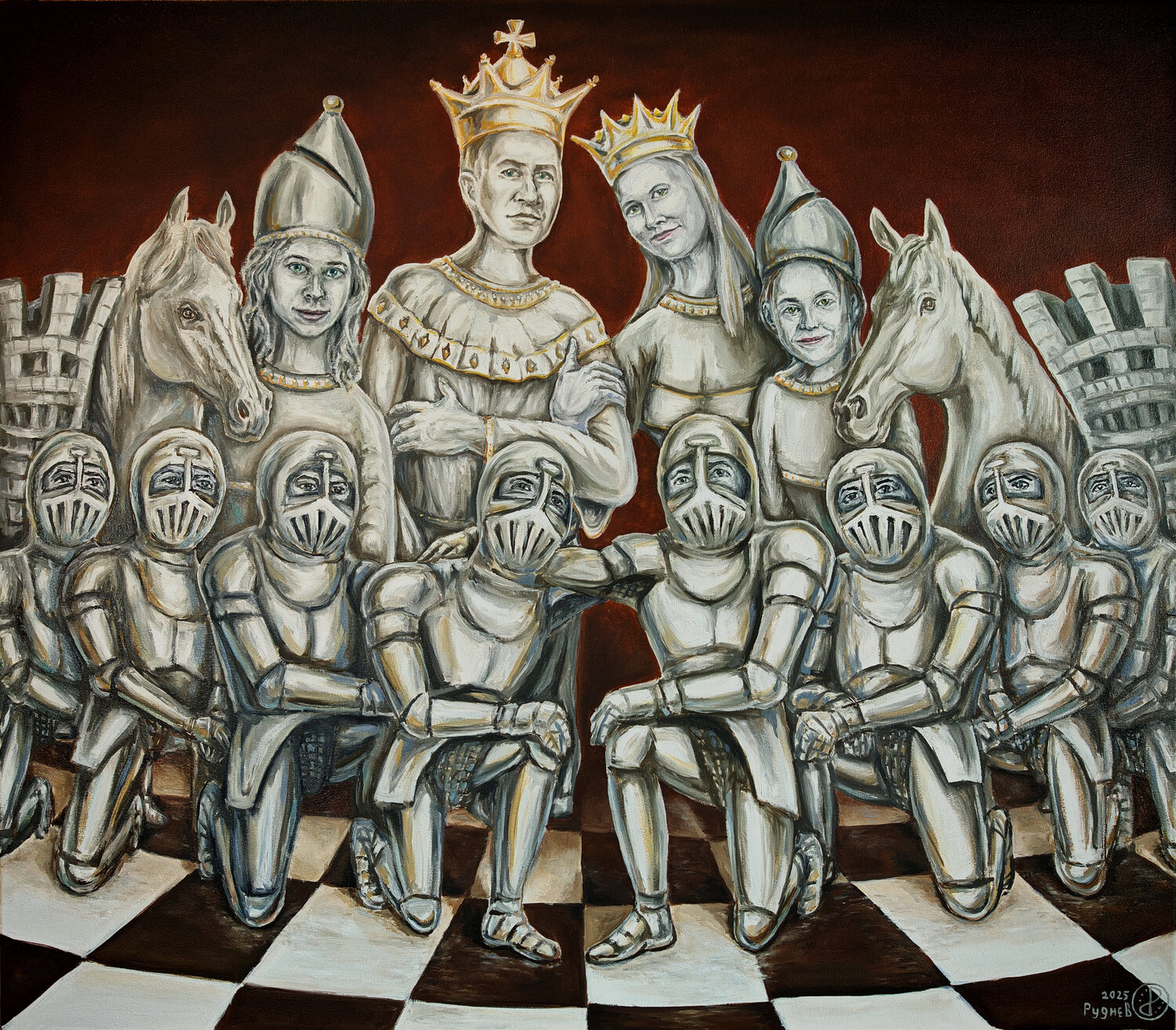 The look at the chess player de Konstantin Rudnev (2025) : Peinture ...