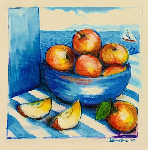 Greece, still life. de Martin Andreas Kuster (2022) : Peinture Acrylique sur Toile - Singulart