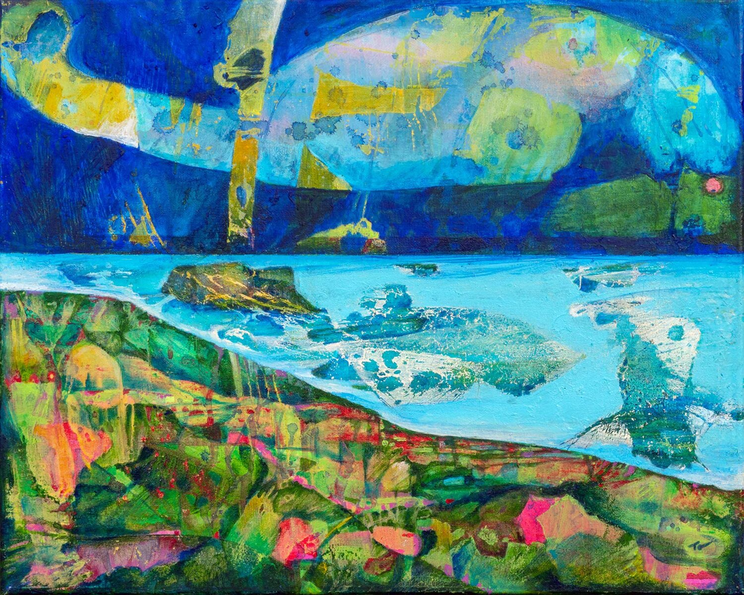 Inner Island di Thomas Butzlaff (2023): Pittura a Acrilico su Tela ...