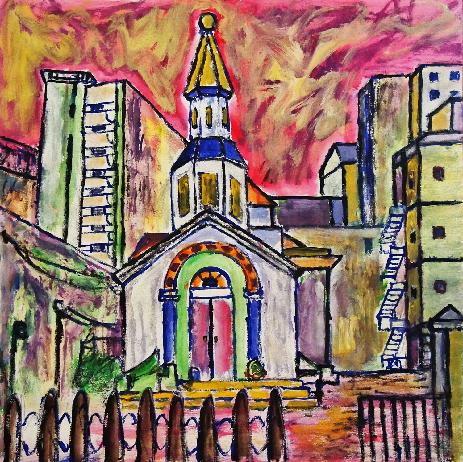 Orthodox Church In Sendai by Goro Endow (2025) : Work on Paper Acrylic ...