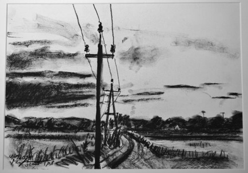 "Strom 1" by Marco Szedenik (2019) : Work on Paper Charcoal, Chalk on ...