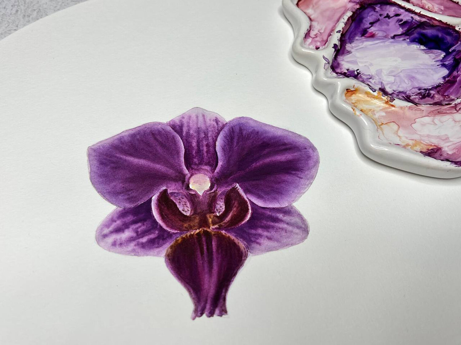 Multiflora Nikki Orchid by Alisa Vovk (2025) : Painting Watercolor on ...