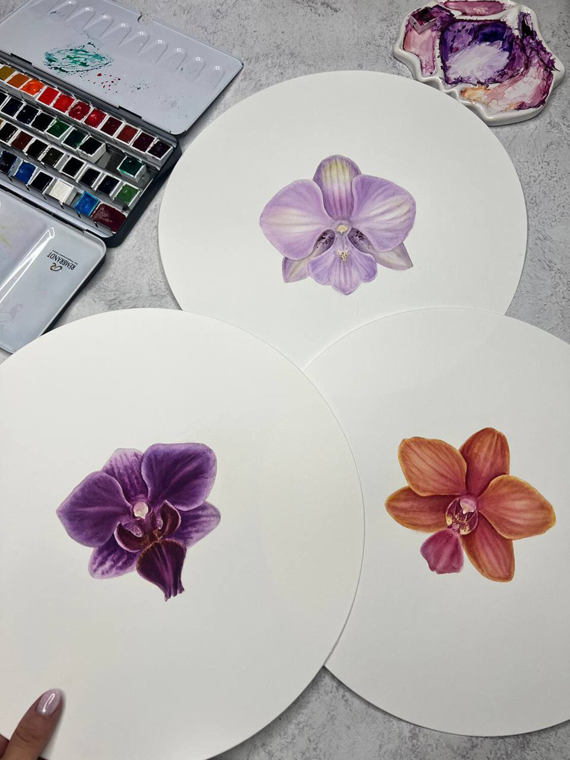 Venetian Carnival Orchid di Alisa Vovk (2025): Pittura a Acquarello su ...