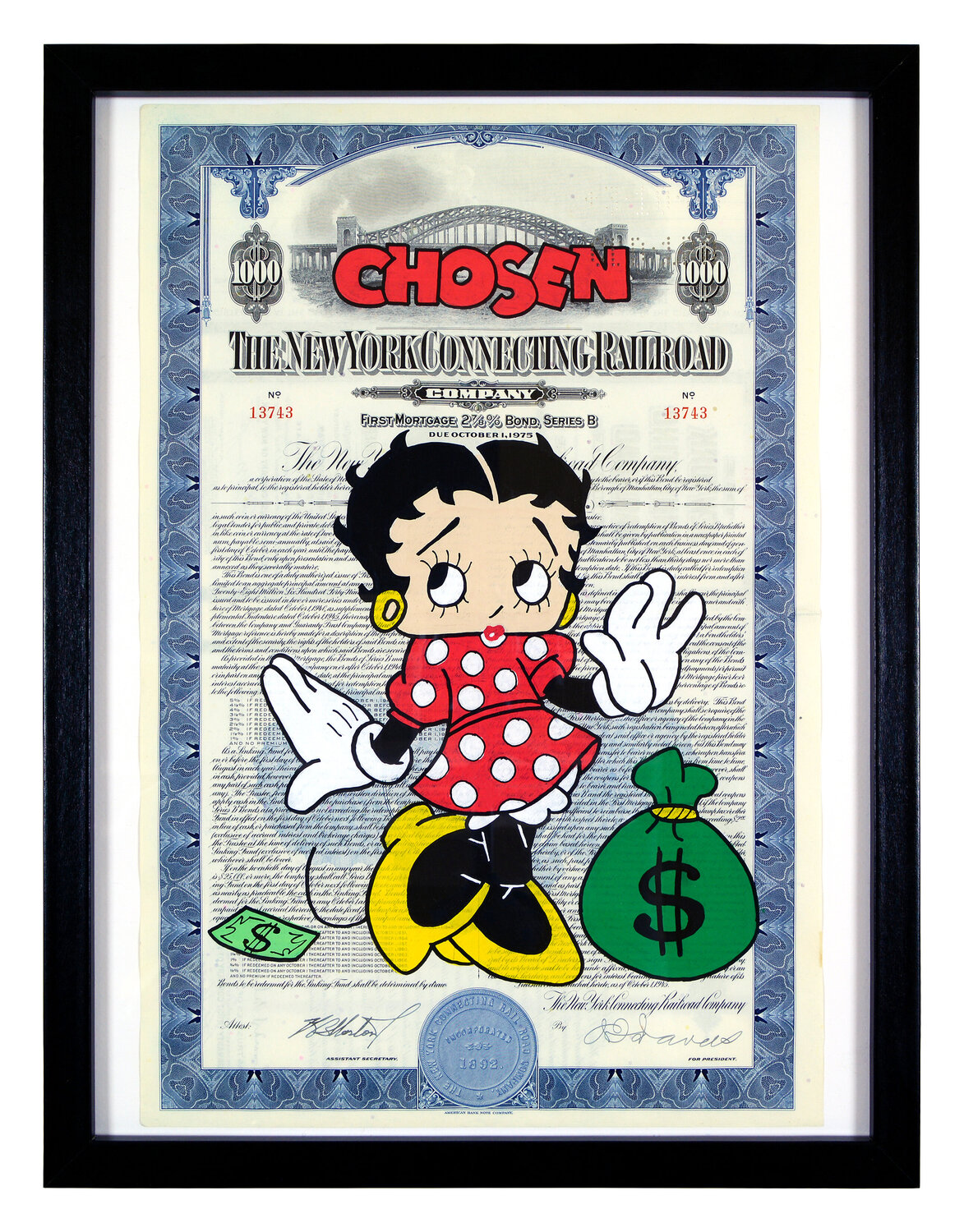 Parallel Universe: Minnie Mouse + Betty Boop von CHOSEN (2022): Werk auf Papier Pigmente auf ...