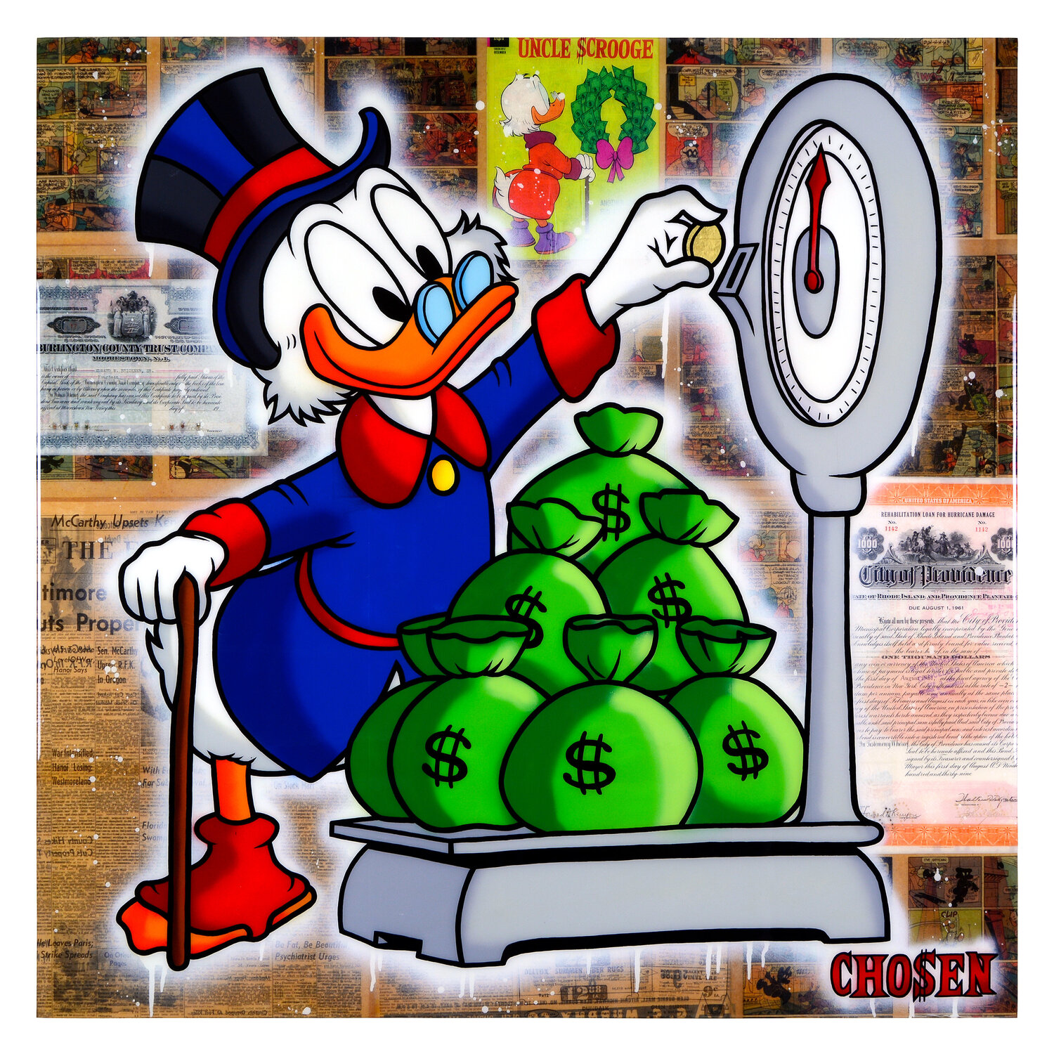 Uncle Scrooge "Money Scale" by CHOSEN (2023) : Painting Acrylic, Spray ...