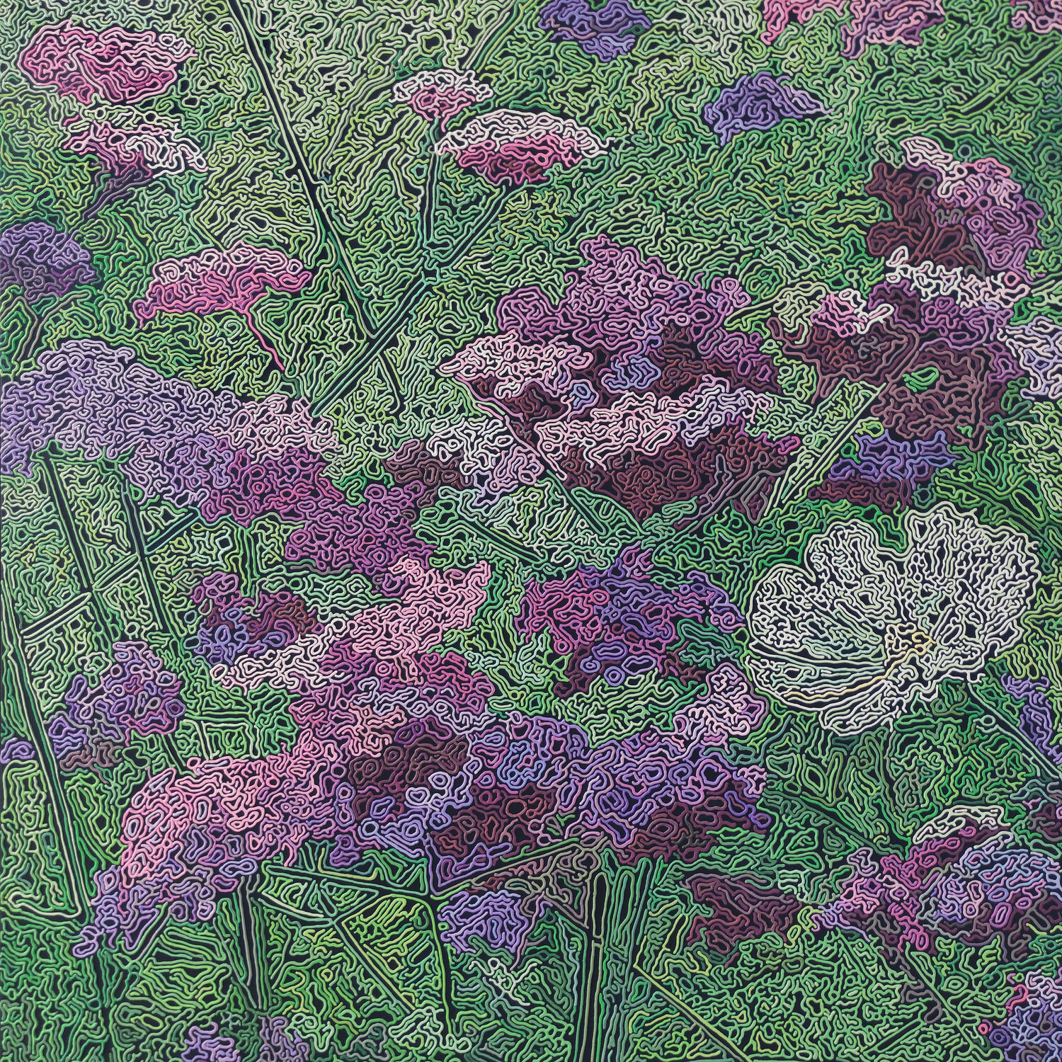 Purple Flowers by Diana Torje (2023) : Painting Acrylic on Canvas ...