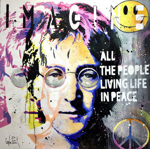 John Lenon, imagine, pink version by Patrick Cornée (2020) : Painting ...