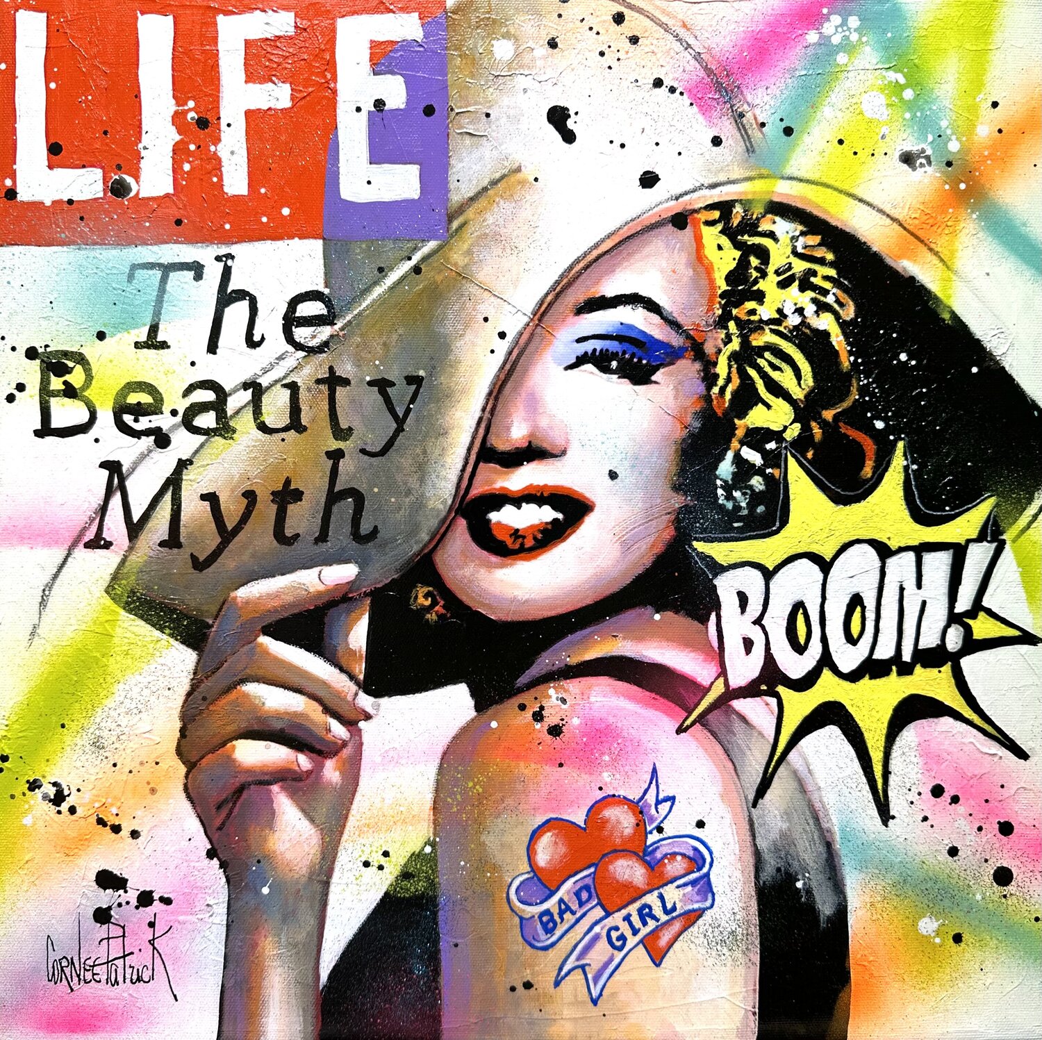 Marilyn Monroe, pop girl von Patrick Cornée (2023): Malerei Acryl, Öl ...