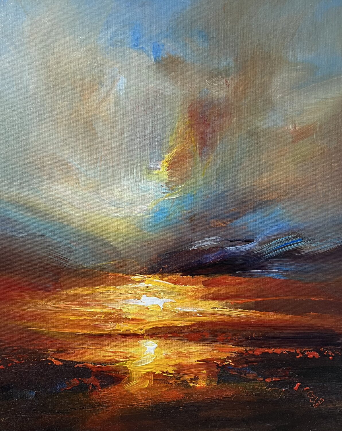 Impressions of the sunset von Ivan Grozdanovski (2023): Malerei Acryl ...