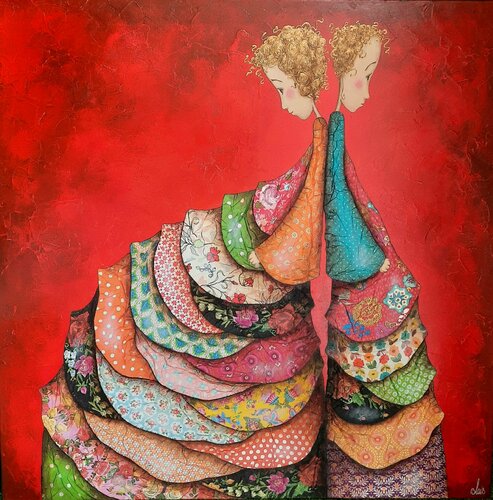 Suzanne et Anouk by Delphine Blais (2021) : Painting Acrylic, Collage ...