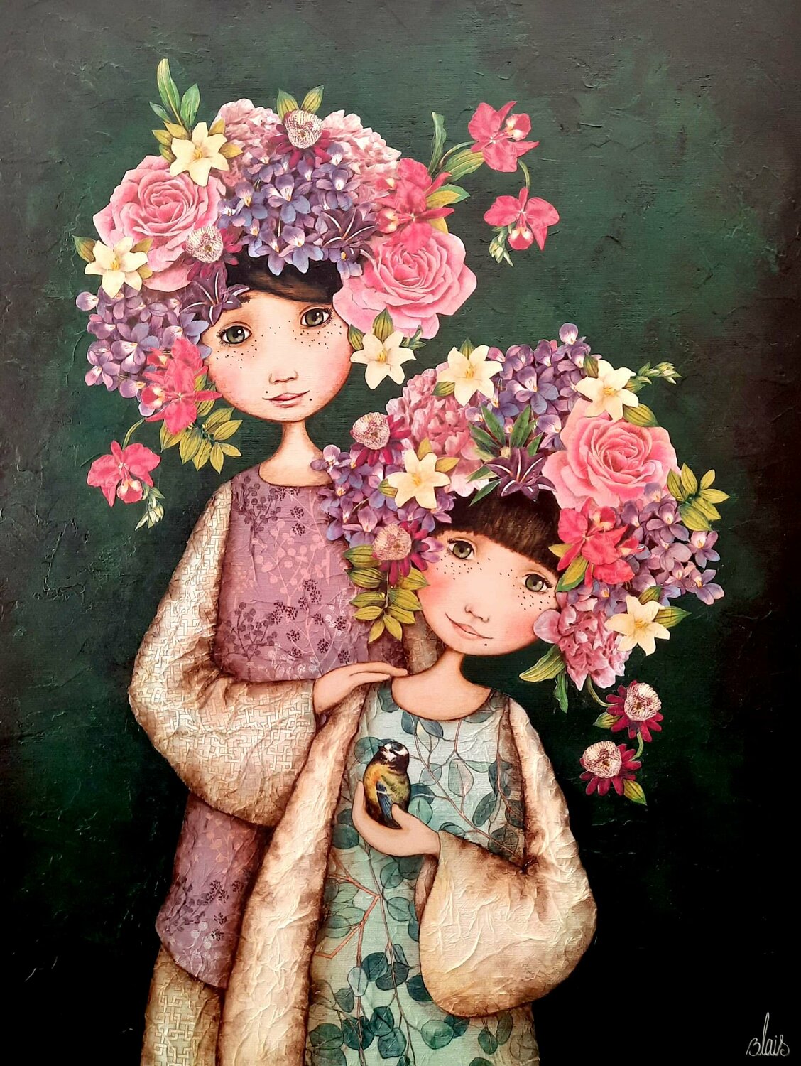 Suzanne et Anouk by Delphine Blais (2021) : Painting Acrylic, Collage ...