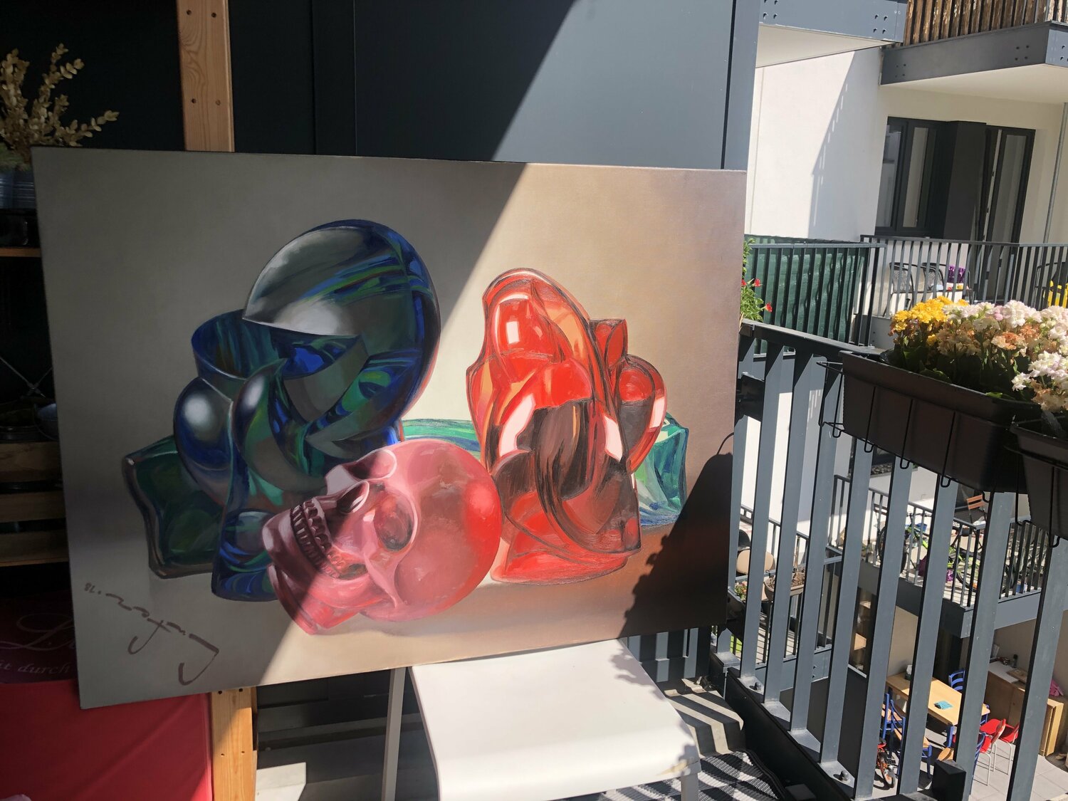 Vanitas Still Life with a Pink Skull by Alexander Lufer (2018 ...