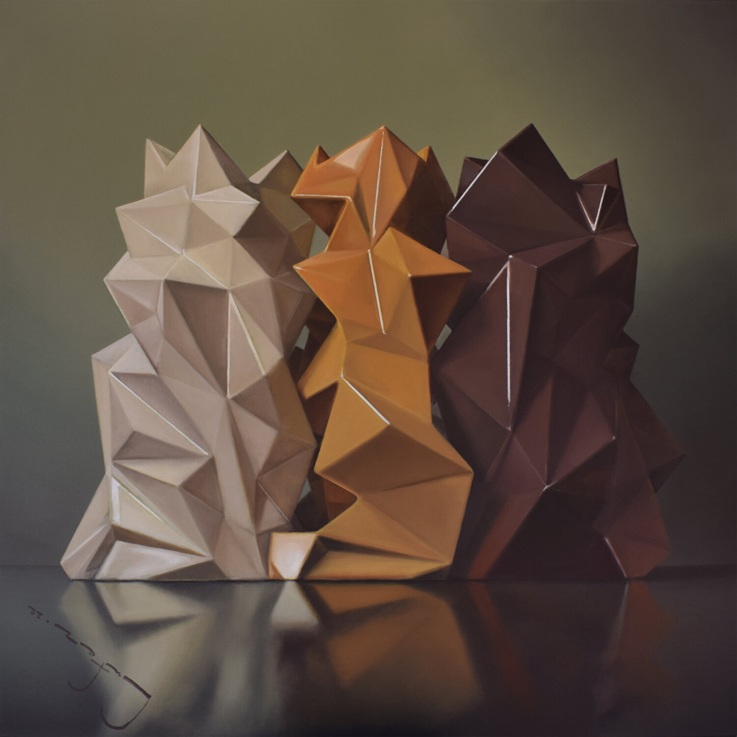 Three Castles von Alexander Lufer (2022): Malerei Öl auf Leinwand ...