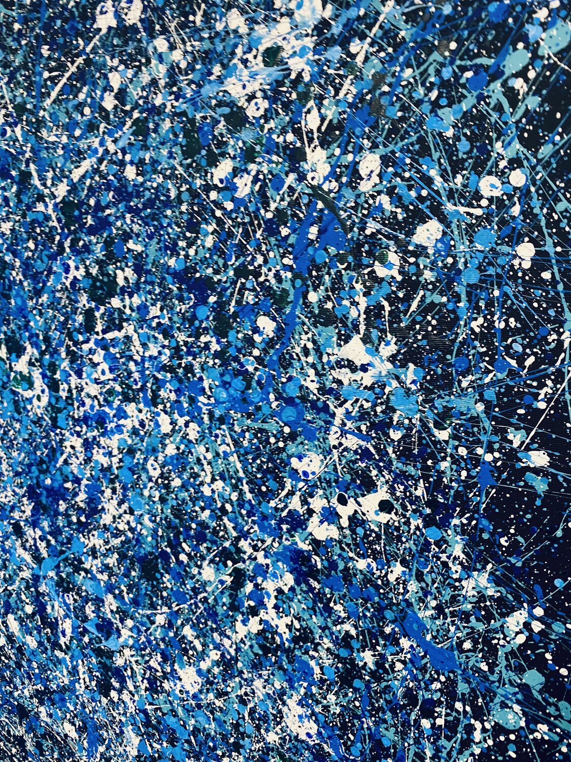 Blue Galaxy, minimalistic dripping abstraction Pollock’s Style by ...