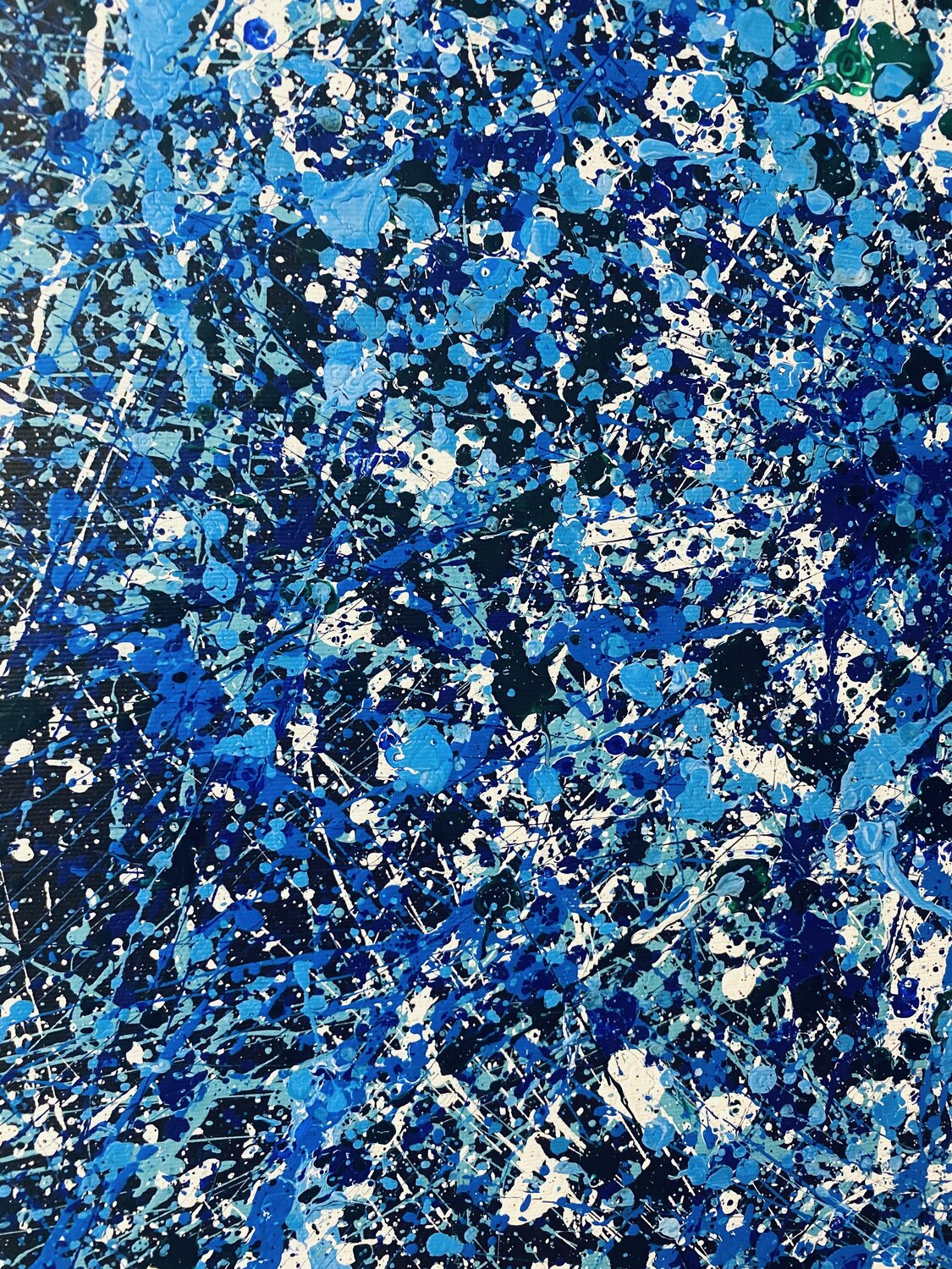 Blue Galaxy, minimalistic dripping abstraction Pollock’s Style de ...