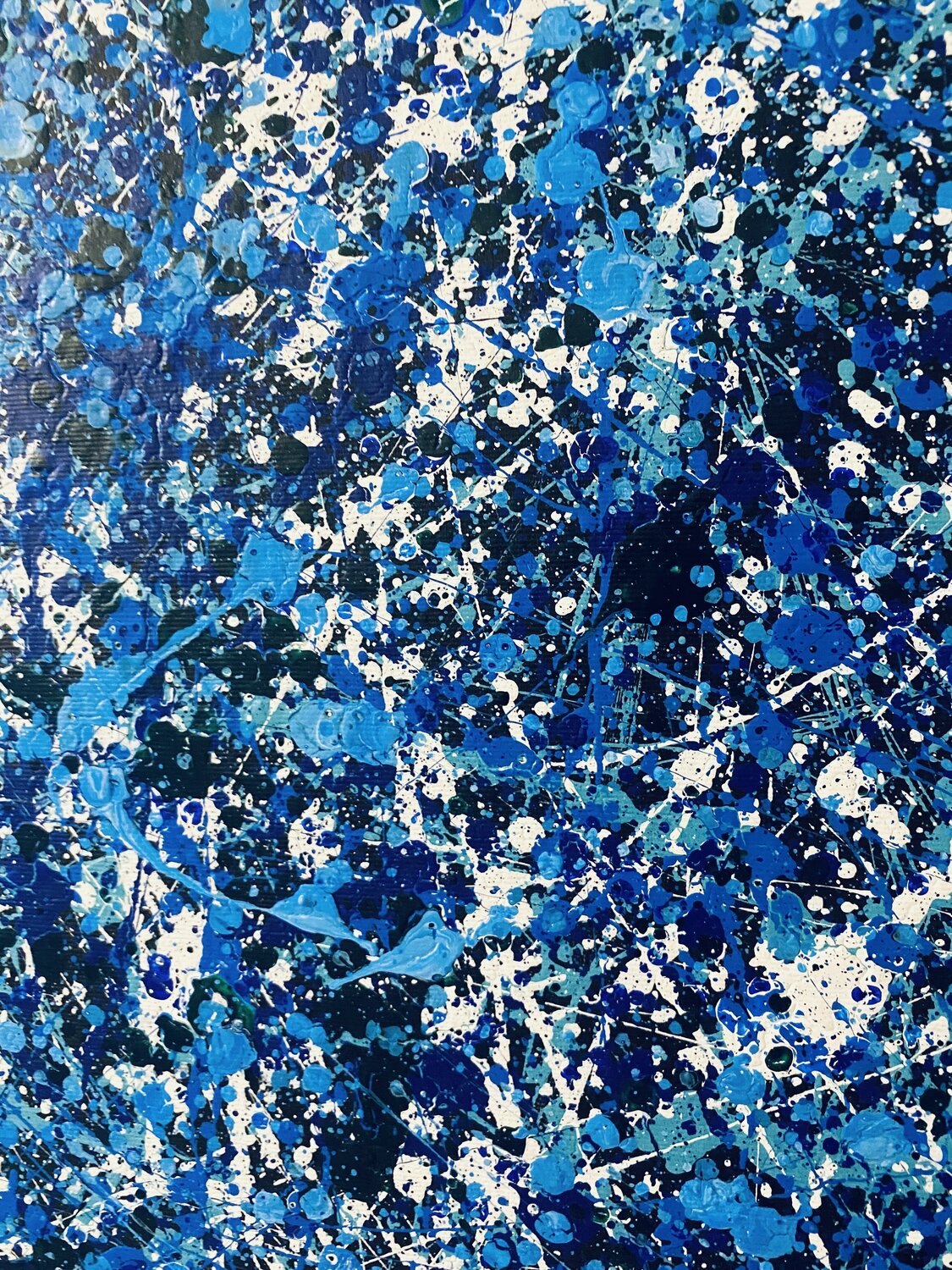 Blue Galaxy, minimalistic dripping abstraction Pollock’s Style de ...