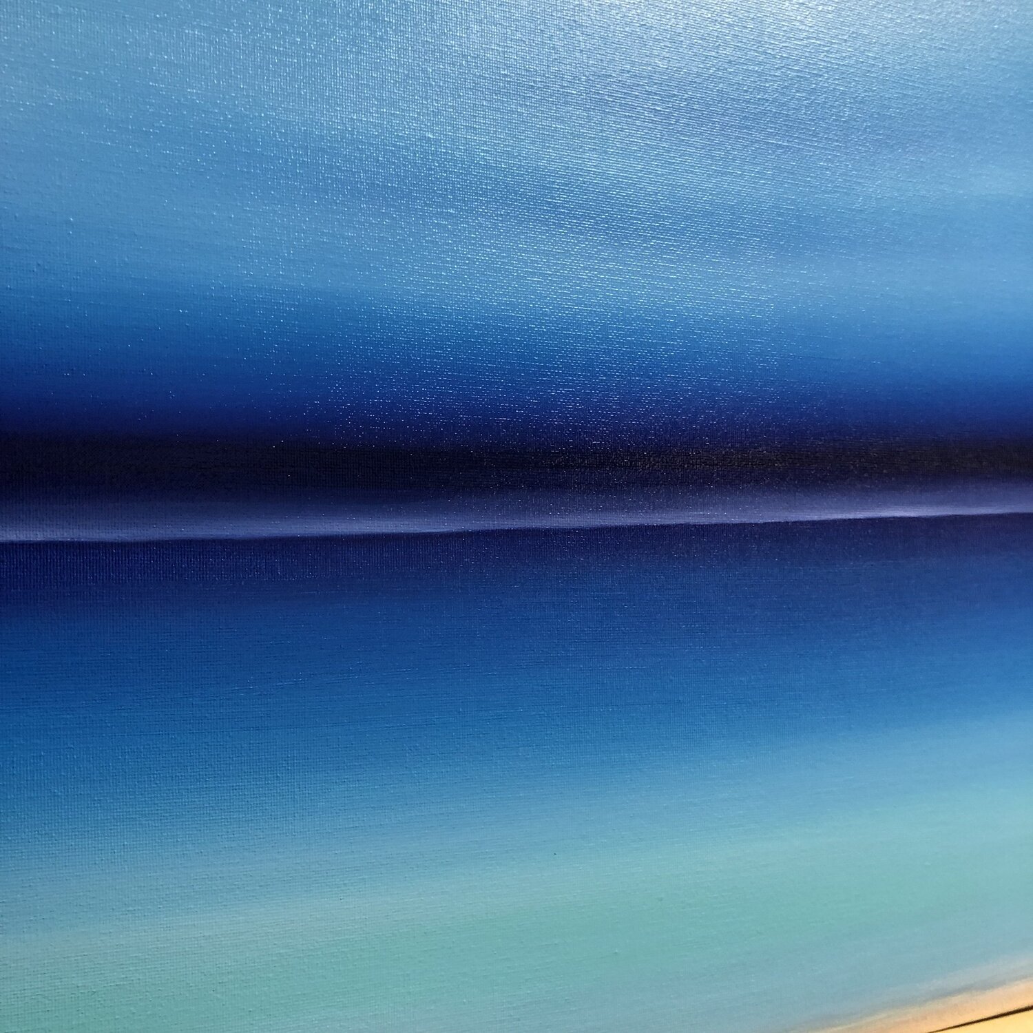 Seascape blue minimalism - Sunset, skyline, turquoise waves de Nataliia ...