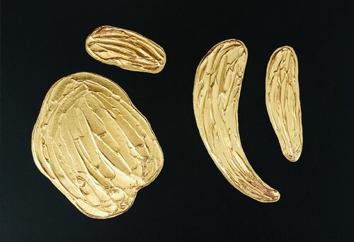Golden meteorites in 3D - stars, skylights, gold leaf, gilding, plaster ...