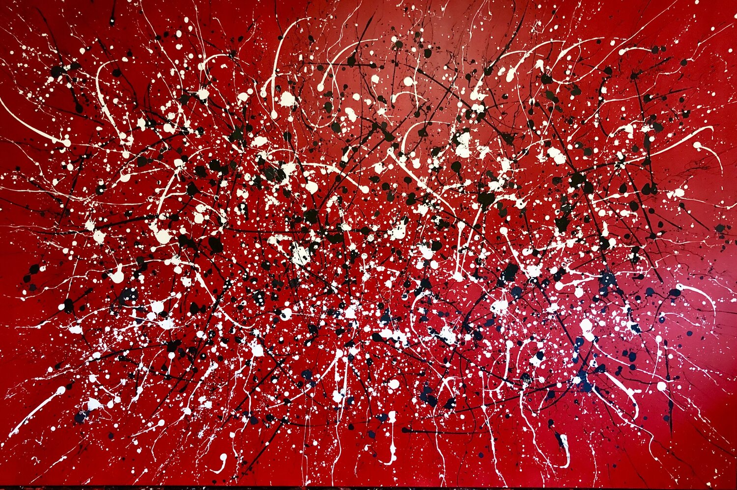 Red "Infinite Flightt" series, white, black large abstraction, drops ...