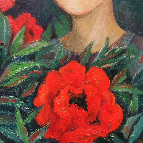 Mohn by Galya Popova (2021) : Painting Oil on Canvas - Singulart