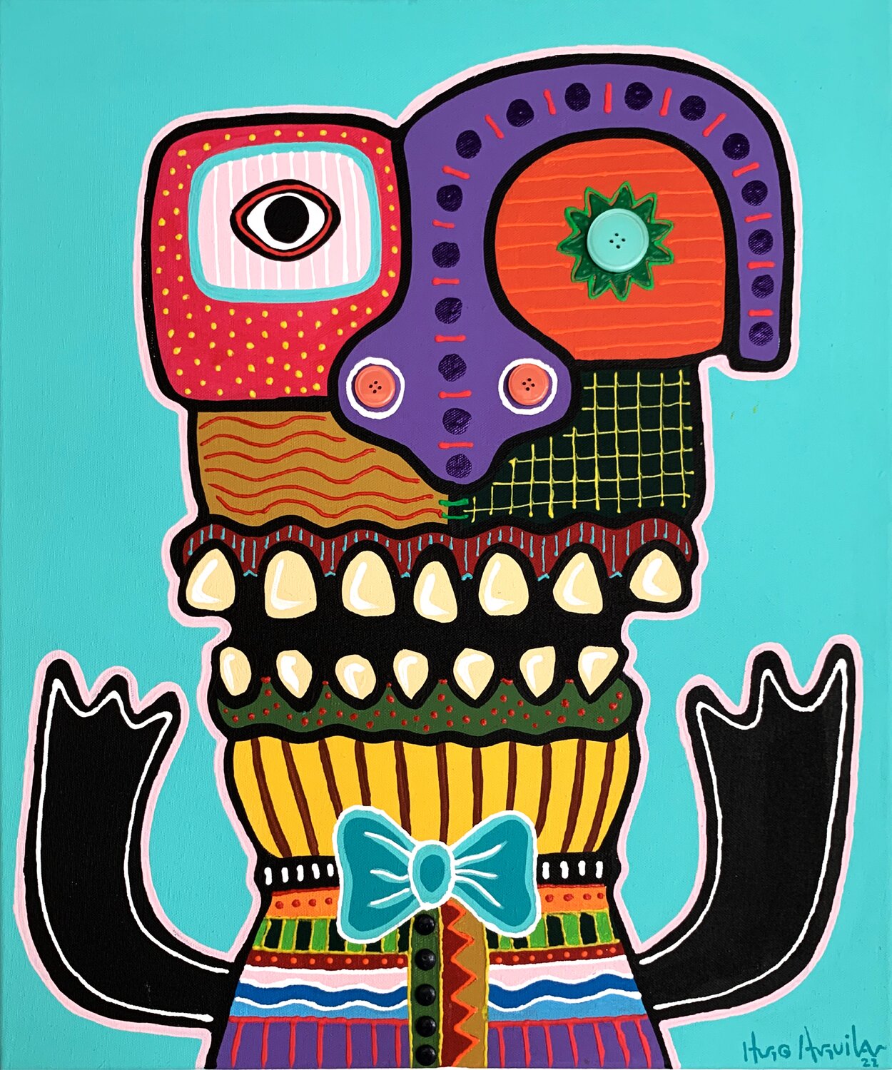 Calaveras #12 by Hugo Aguilar (2022) : Painting Acrylic, Resin on ...