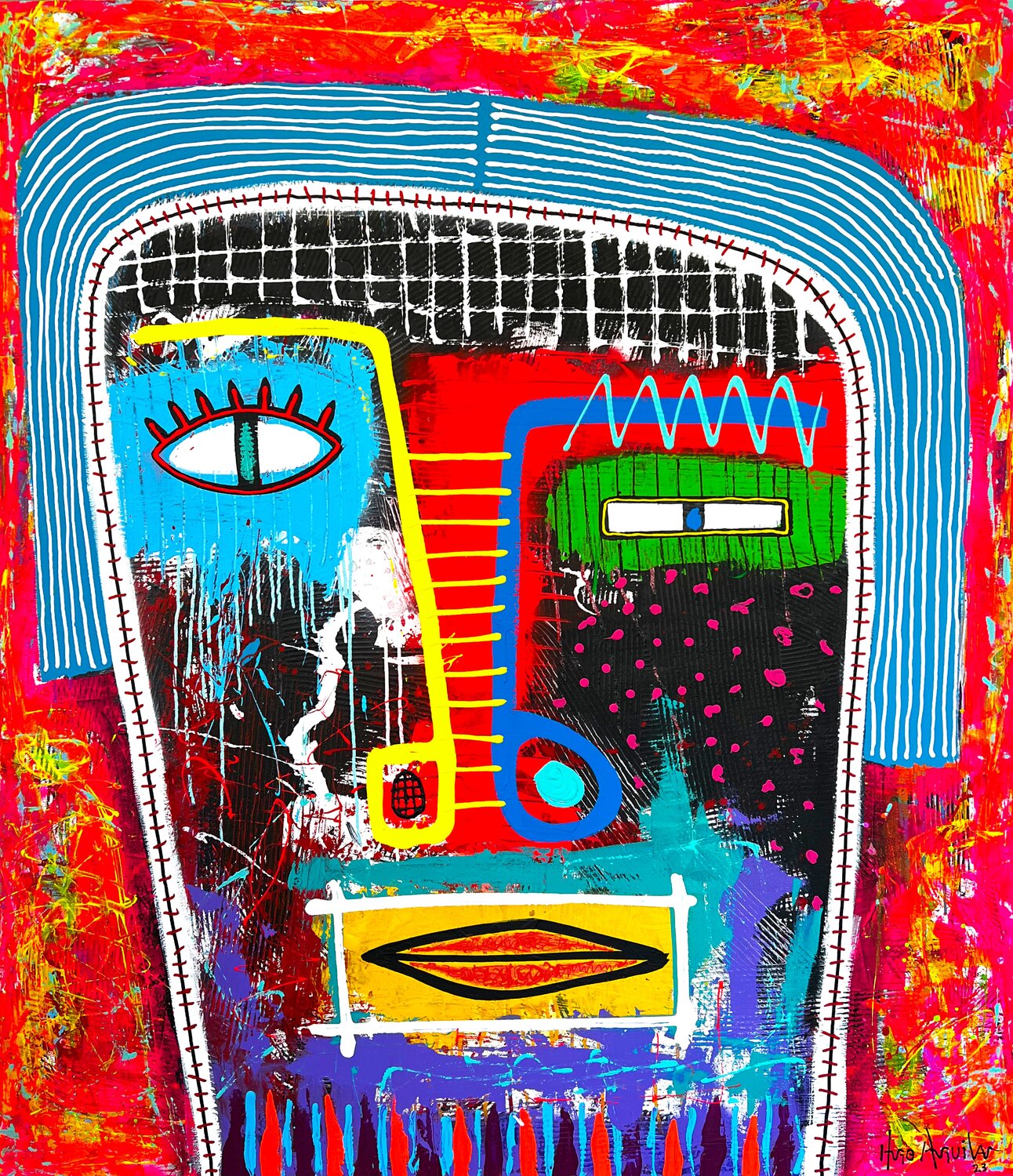 Neo-Primitive #10 by Hugo Aguilar (2023) : Painting Acrylic, Spray ...