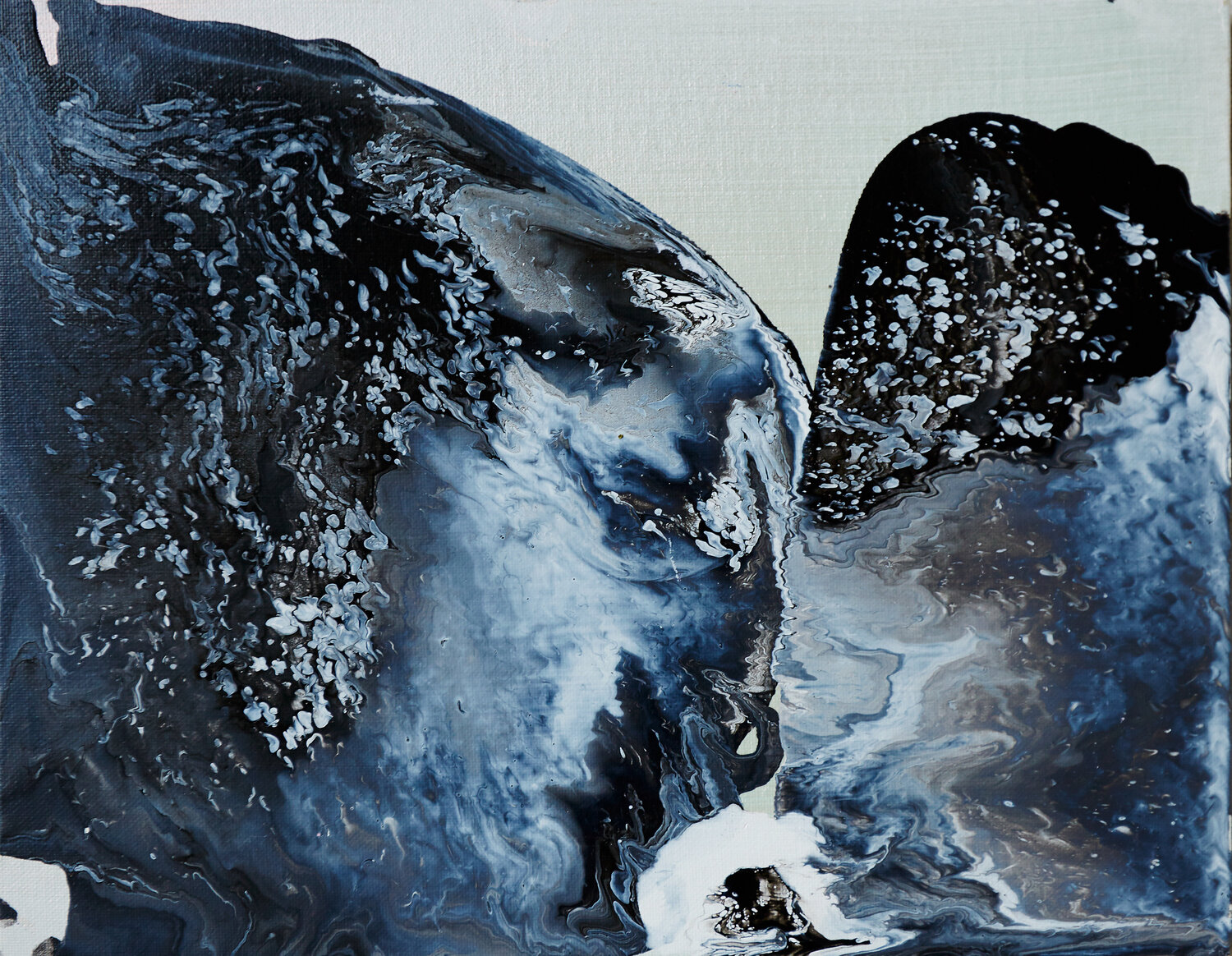 Astrological Kiss von Anna Kuzaj (2022): Malerei Acryl, Lack auf ...