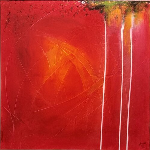 EL FUEGO DE LA VIDA by JO WU (2024) : Painting Acrylic on Canvas ...